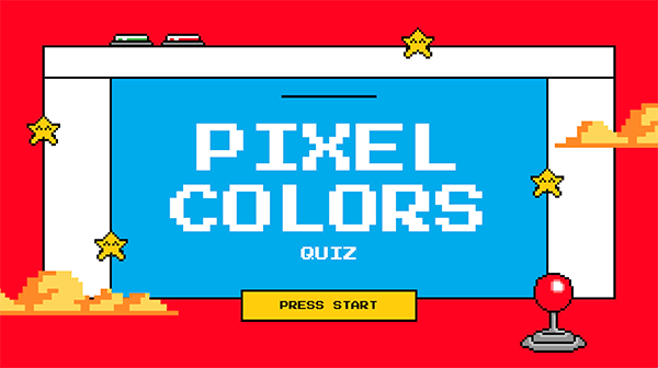 Pixel colors quiz | Genially templates