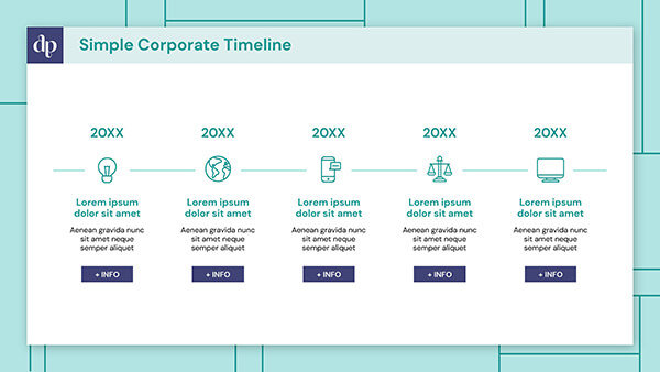 Linha do tempo corporativa ilustrada | Templates Genially